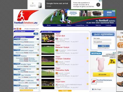 Base de données de football : joueurs, matchs, transferts