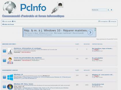 PcInfo : Communauté d'entraide et forum informatique