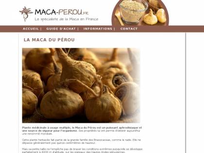 Cure de Maca : Information sur la racine de maca du Pérou